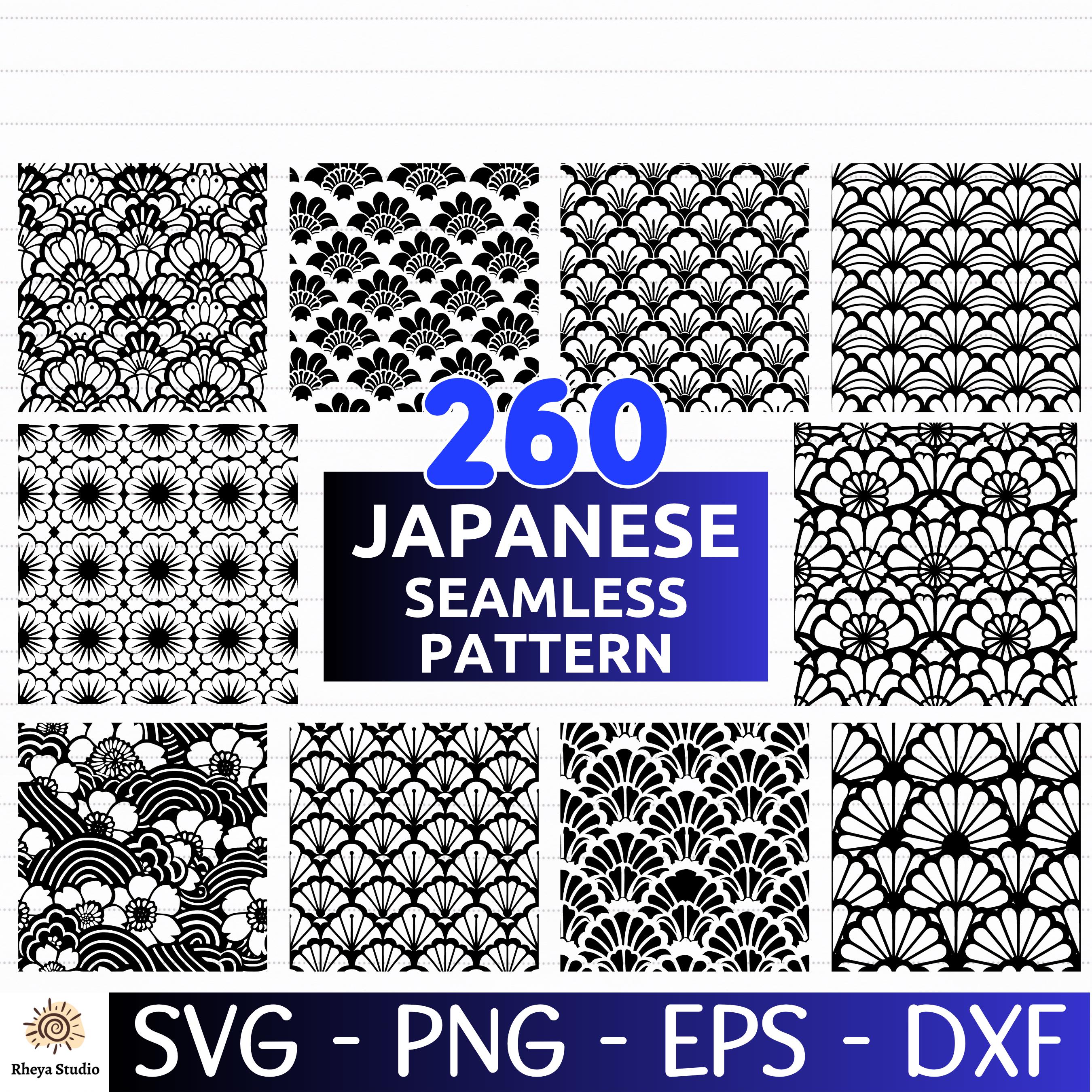 260 Japanese Seamless Pattern SVG Bundle, Geometric Pattern - Digital ...