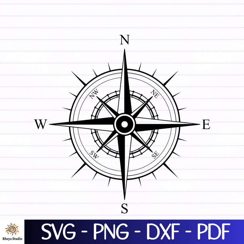 Compass Svg Compass Rose Svg Digital Download Svg Dxf - Etsy