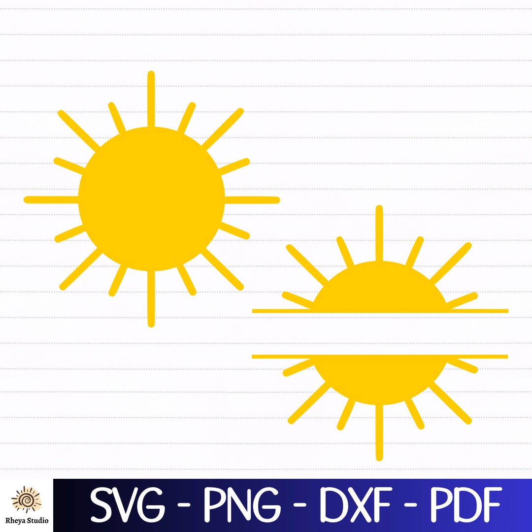 Sun Svg, Split Sun Monogram Svg, Split Sun Svg - Digital Download Svg ...