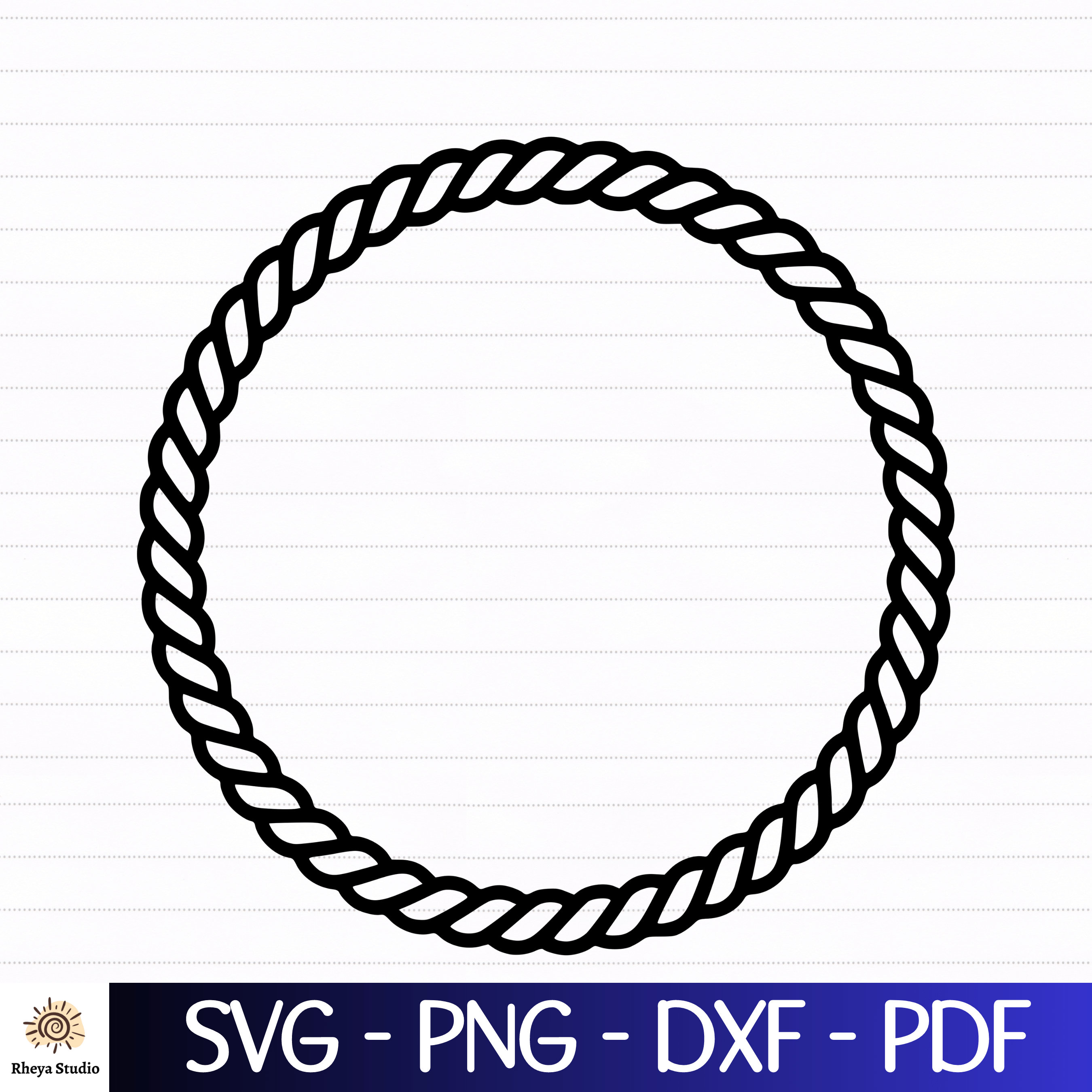 Rope Circle Frame Svg, Rope Monogram Svg - Digital Download Svg, Dxf ...