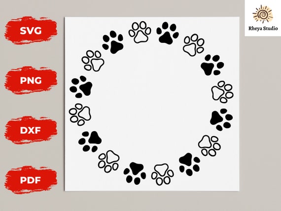 Dog Paw Frame Svg Frame With Paws Svg Digital Download Svg - Etsy India