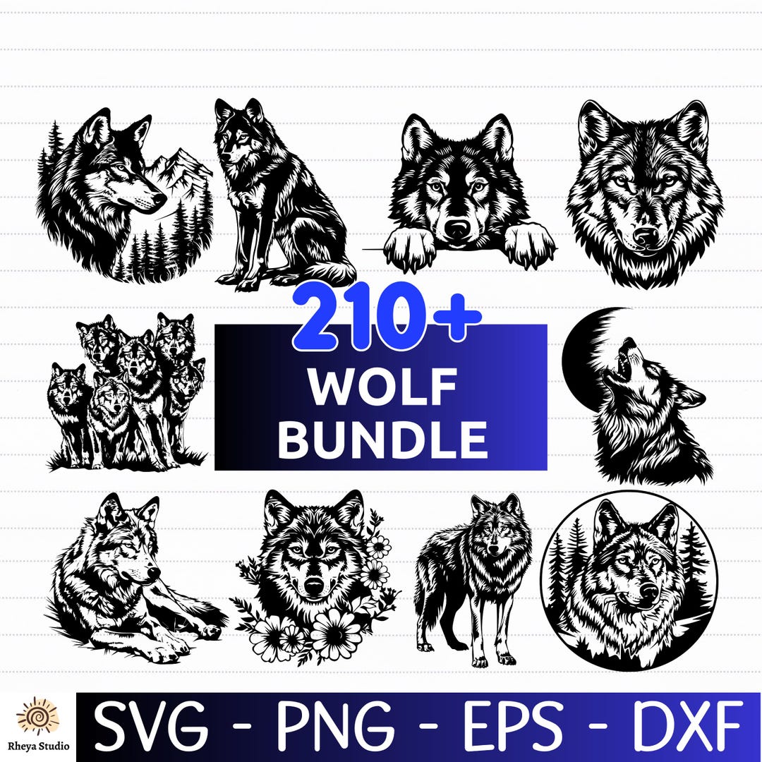 210+ Wolf SVG Bundle | Wild Animal Clipart | Cricut & Silhouette Cut ...