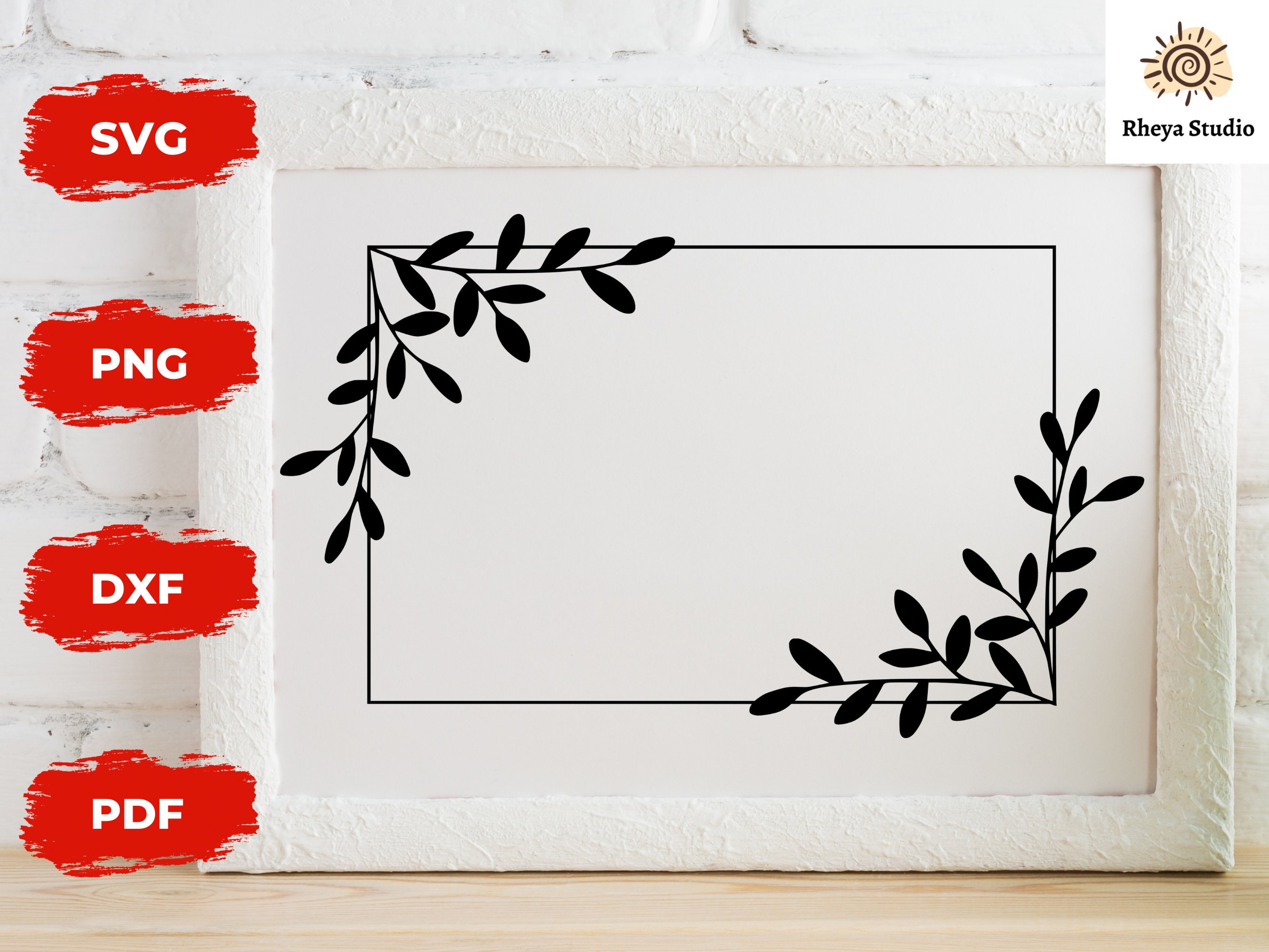 Leaves Frame Svg Floral Frame Svg Rectangle Frame Svg - Etsy UK