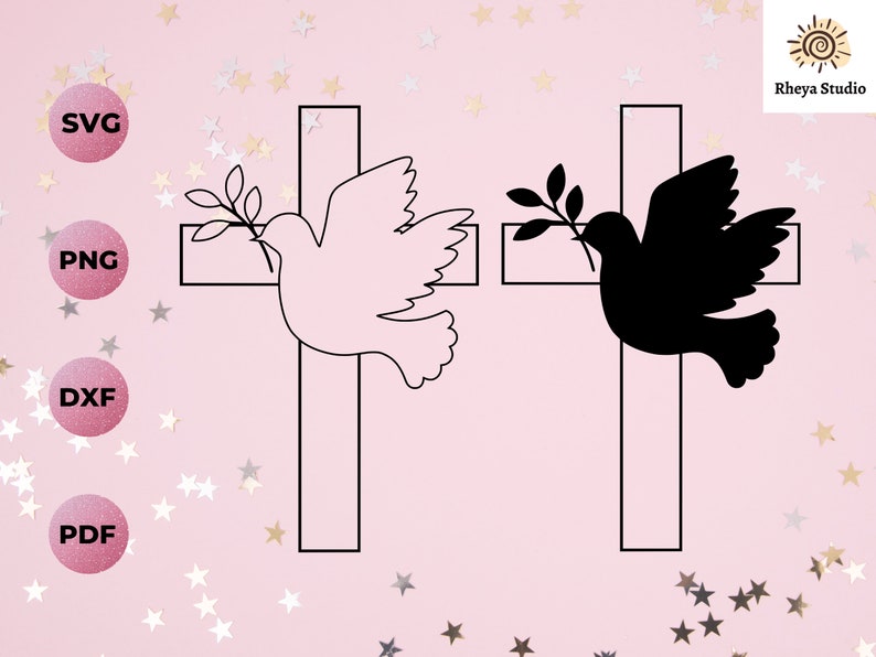 Dove and Cross Svg, Dove Cross Bundle, Dove Svg, Cross Svg, Cross Png ...