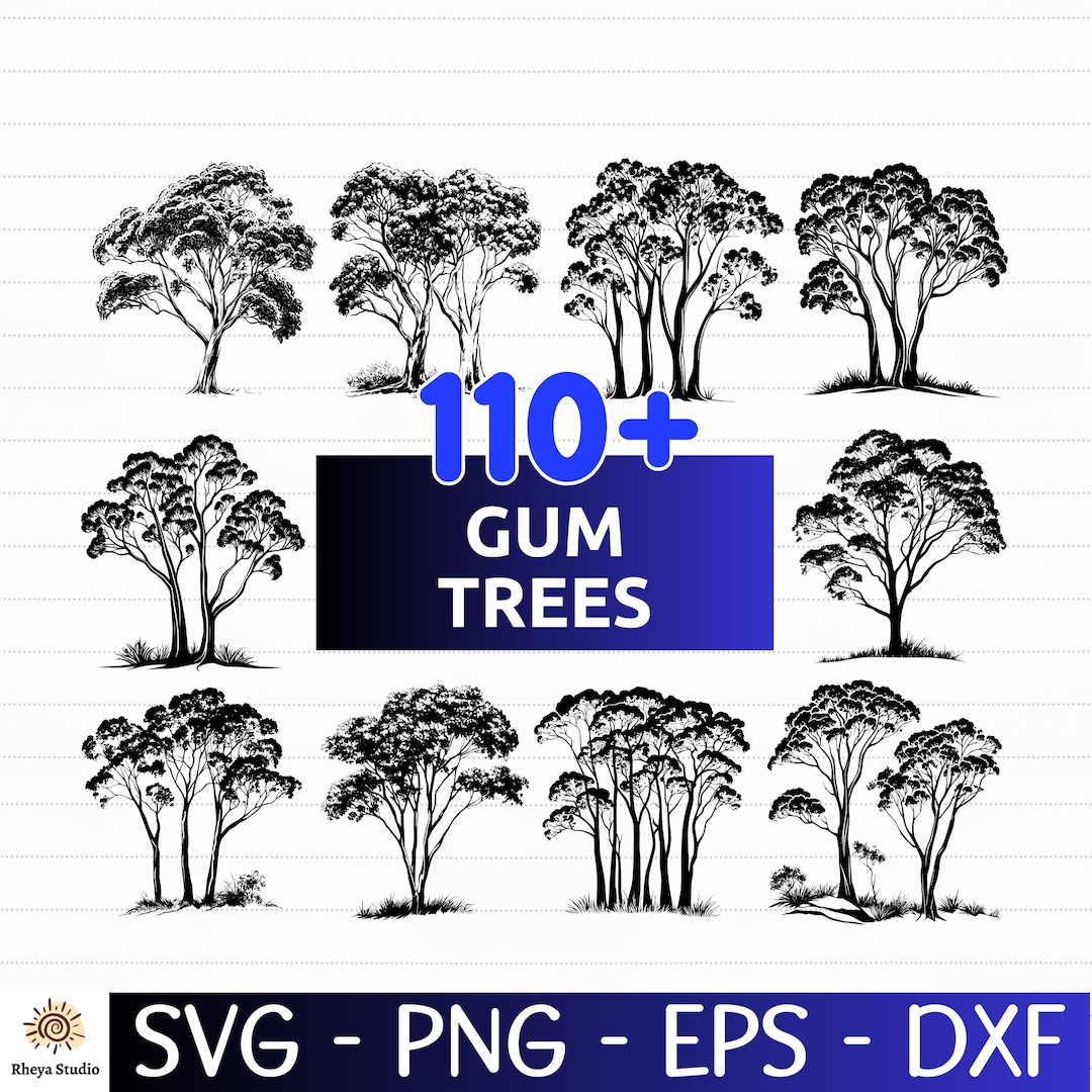 110+ Gum Trees SVG Bundle | Eucalyptus Tree Silhouettes, Botanical ...