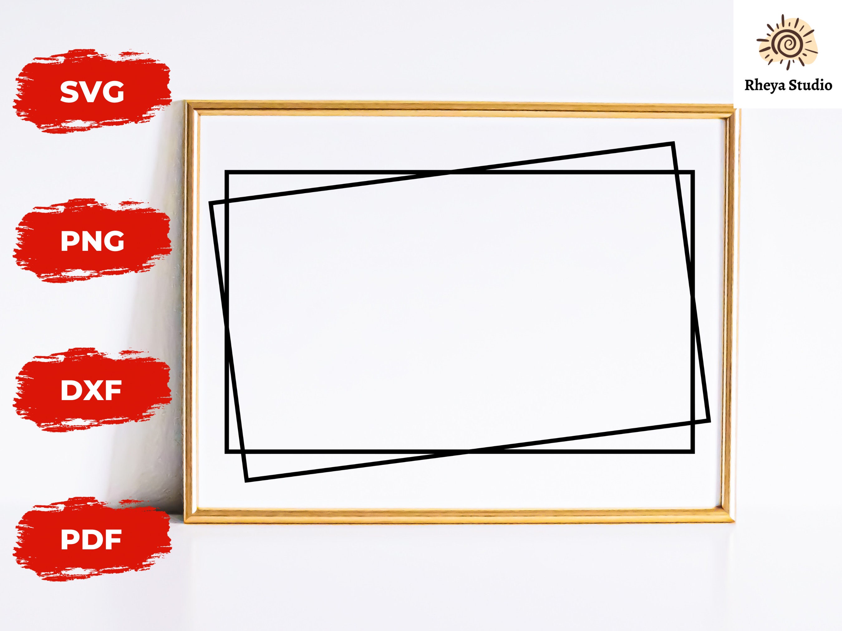 Double Rectangle Frame Svg Digital Download Svg Dxf Png - Etsy