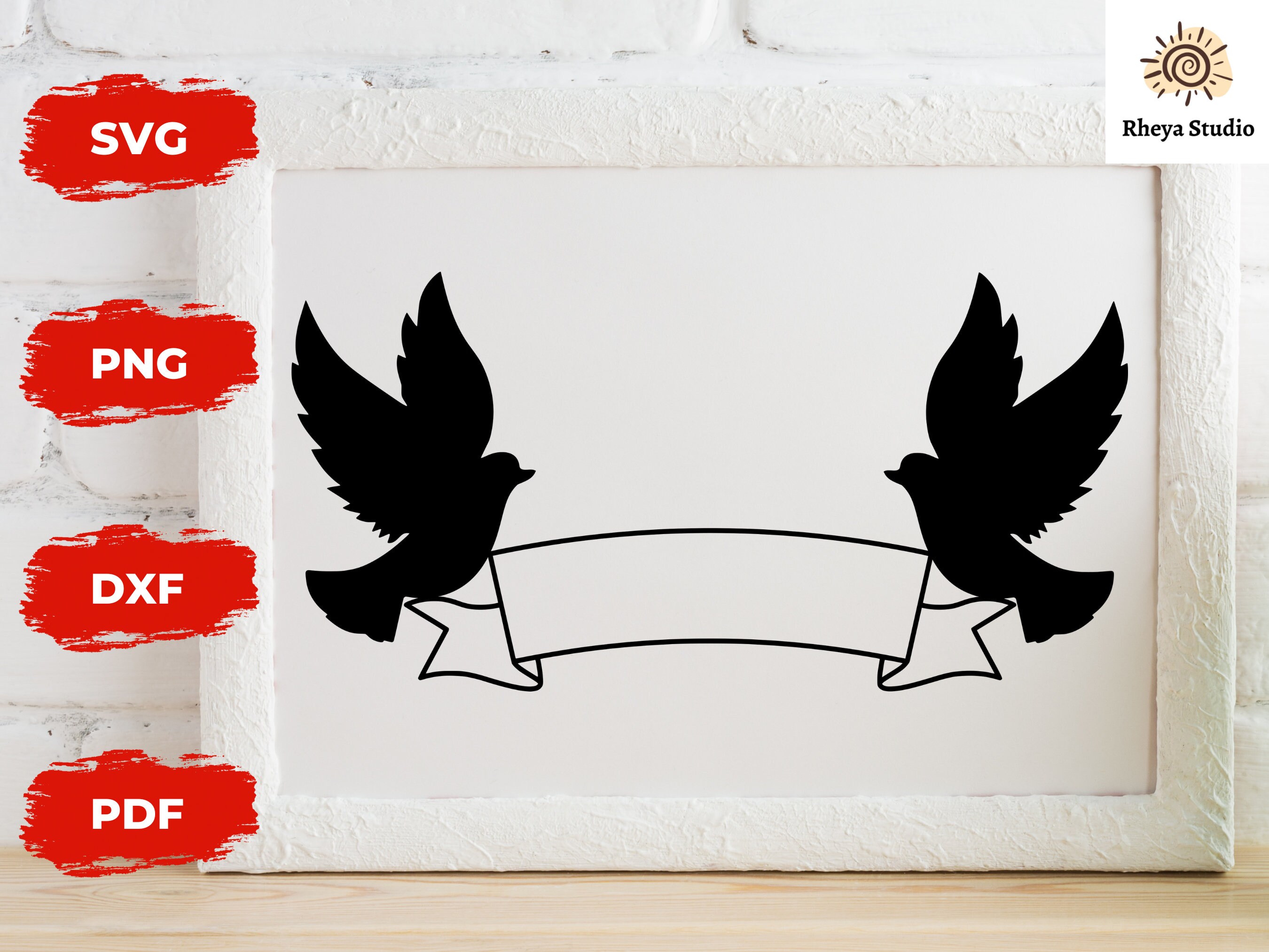 Dove Banner Svg Wedding Banner Svg Dove Svg Digital - Etsy