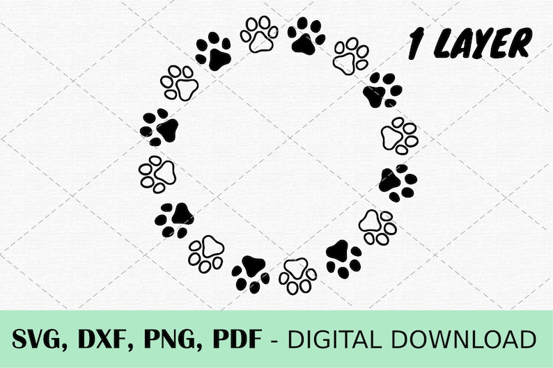 Dog Paw Frame Svg Frame With Paws Svg Digital Download Svg - Etsy