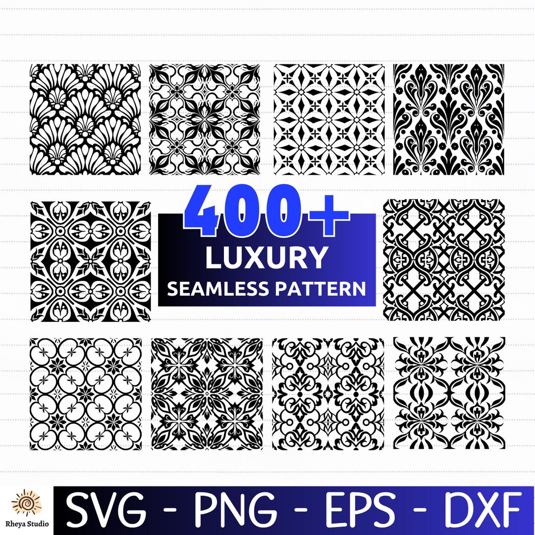400+ Luxury Seamless Pattern SVG Bundle | Elegant Geometric, Floral ...