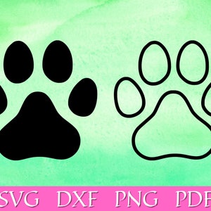Paw Print Outline Svg Digital Download Svg Dxf Png Pdf - Etsy Canada