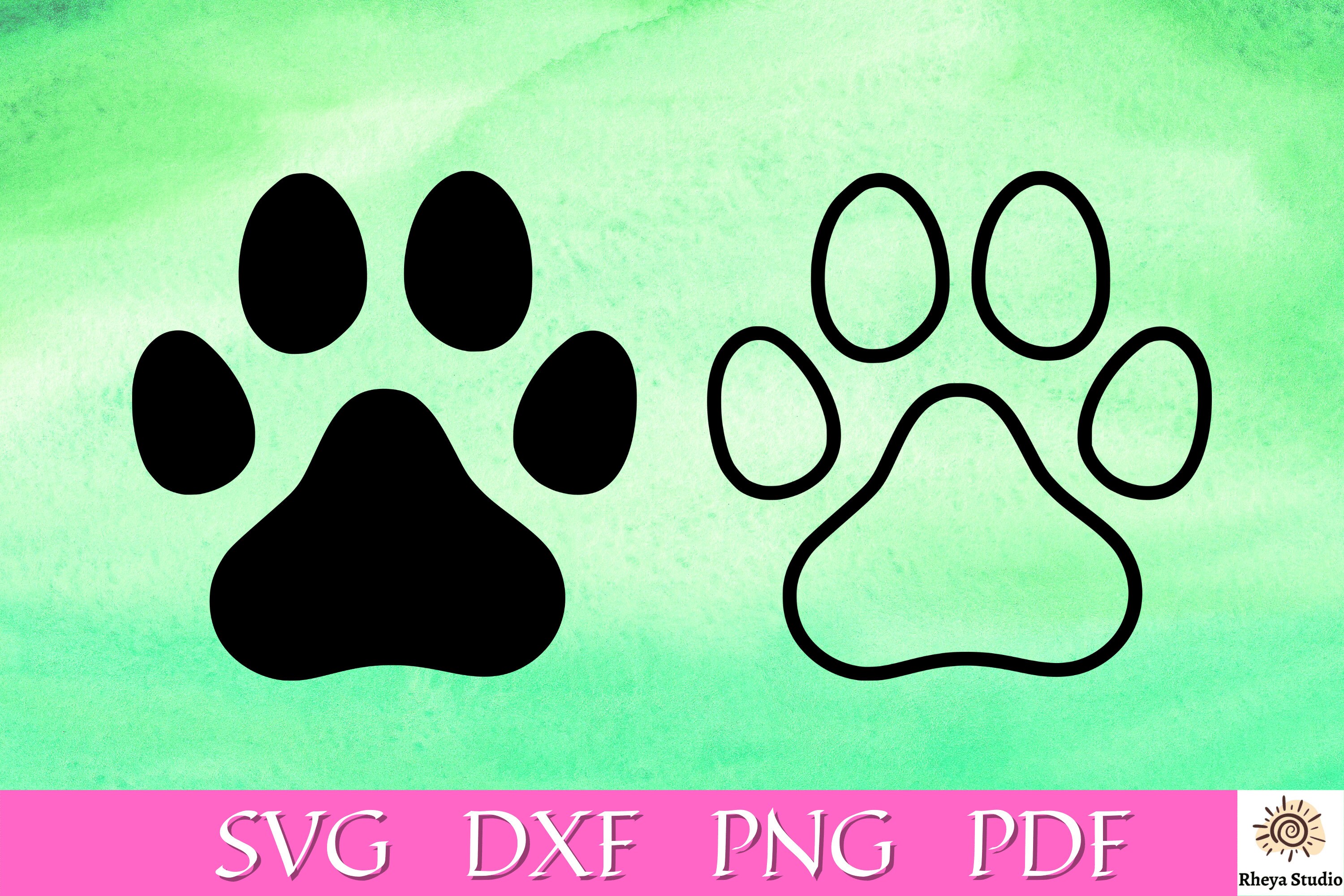 Paw Print Outline Svg Digital Download Svg Dxf Png Pdf - Etsy Canada