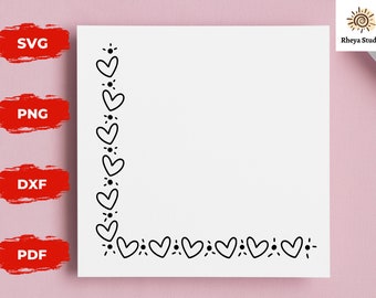 Heart Corner Svg - Etsy