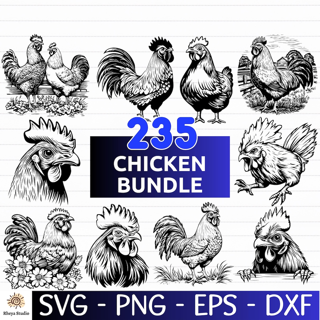 235 Chicken SVG Bundle, Chicken Vector, Hen Vector, Chicken PNG ...