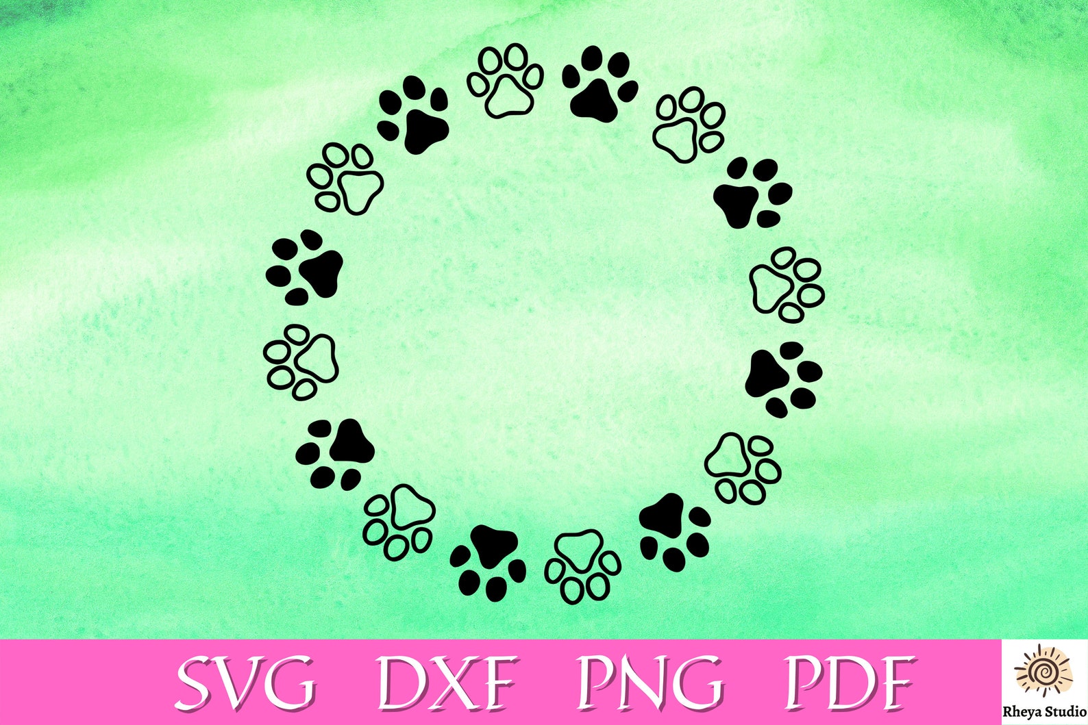 Dog Paw Frame Svg Frame With Paws Svg Digital Download Svg - Etsy