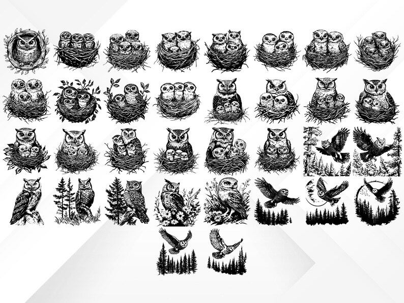 230+ Owls SVG Bundle | Cute and Whimsical Bird Clipart | Woodland ...