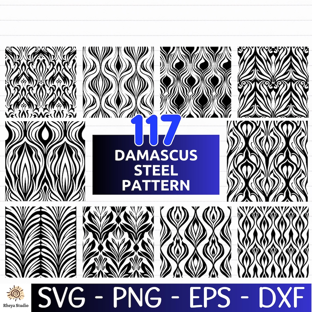 117 Damascus Steel Seamless Pattern - Digital Download Svg, Png, Dxf ...