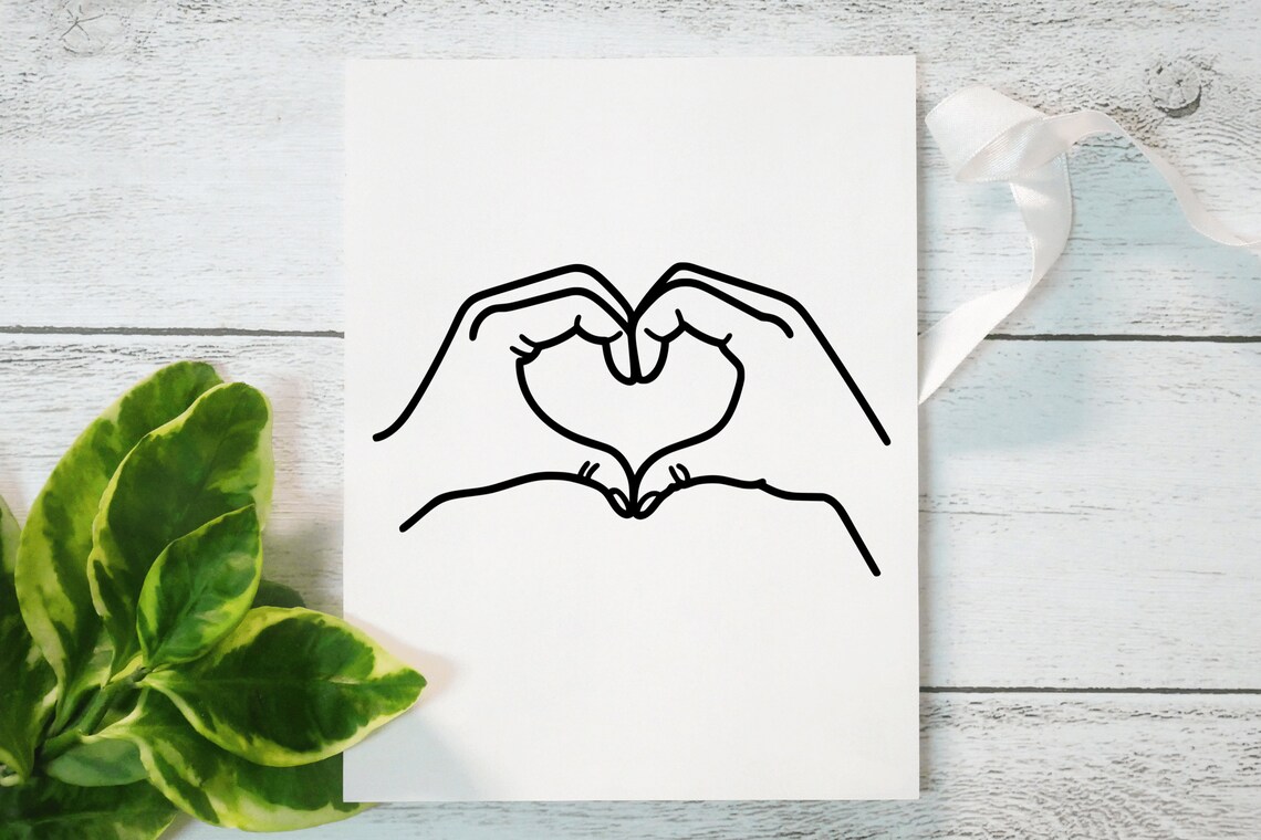 Heart Hands Svg Love Hands Svg Heart Sign Svg Digital - Etsy