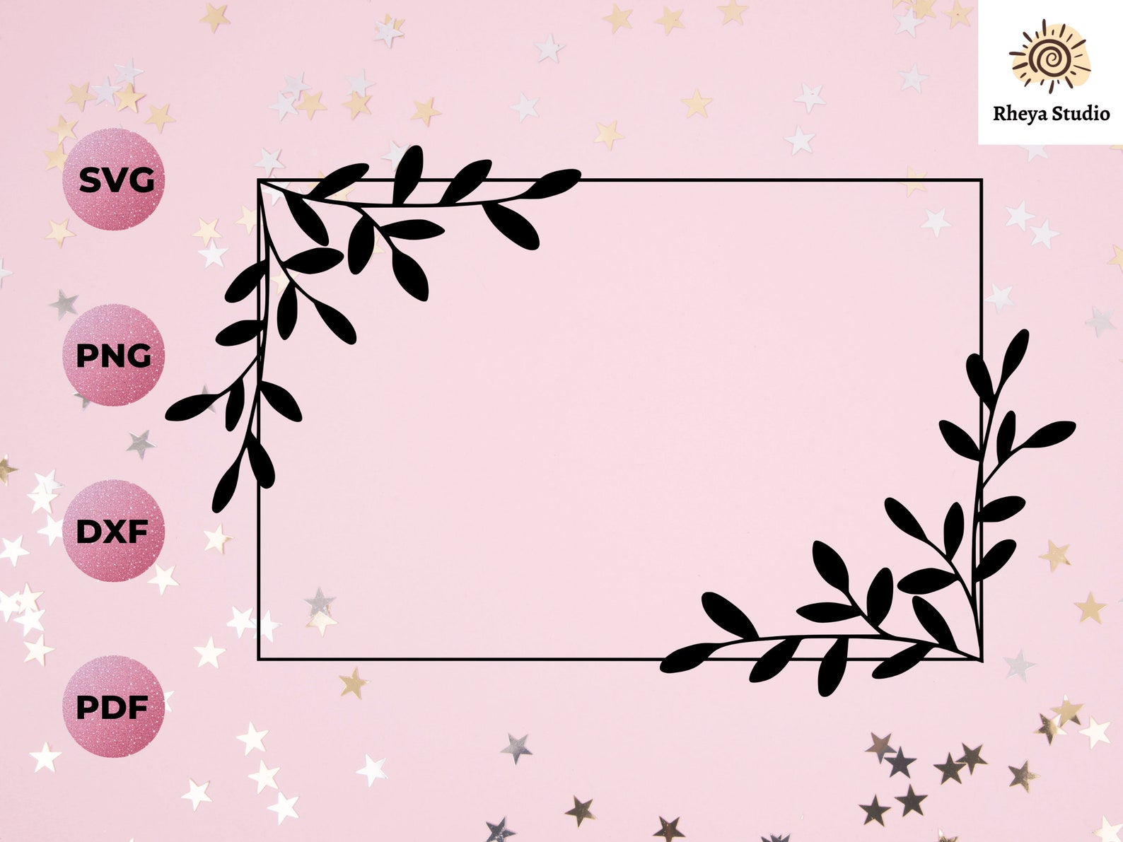 Leaves Frame Svg Floral Frame Svg Rectangle Frame Svg - Etsy UK