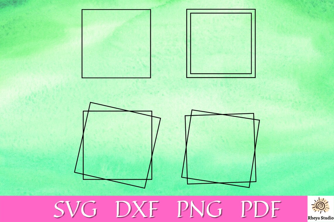 Square Frame Svg Bundle Digital Download Svg Dxf Png Pdf | Etsy