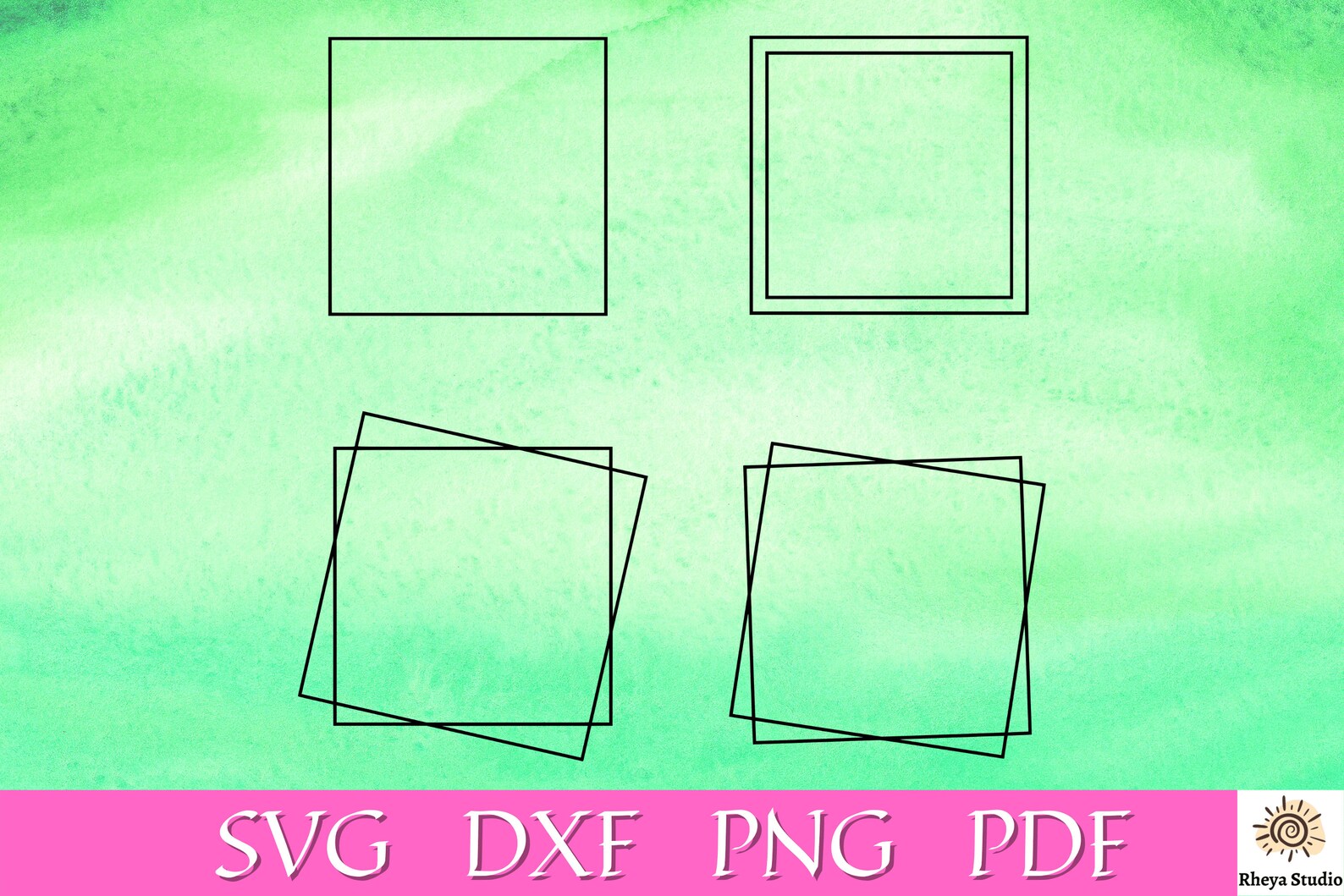 Square Frame Svg Bundle Digital Download Svg Dxf Png Pdf | Etsy