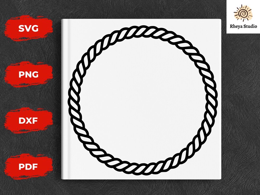 Rope Circle Frame Svg Rope Monogram Svg Digital Download - Etsy