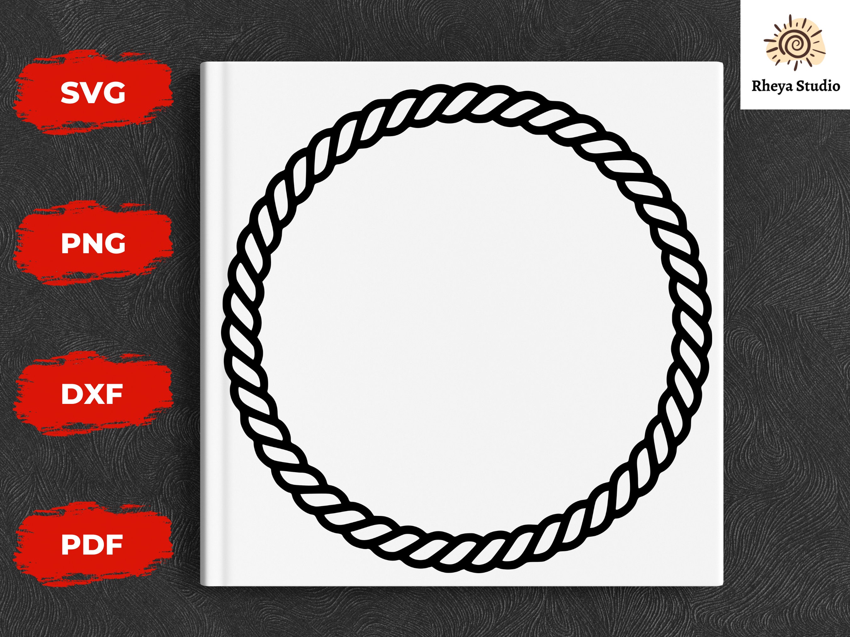Rope Circle Frame Svg, Rope Monogram Svg - Digital Download Svg, Dxf ...