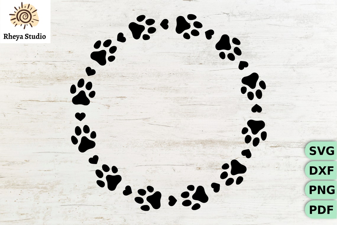 Dog Paw Frame Svg Frame With Paws Svg Digital Download Svg - Etsy