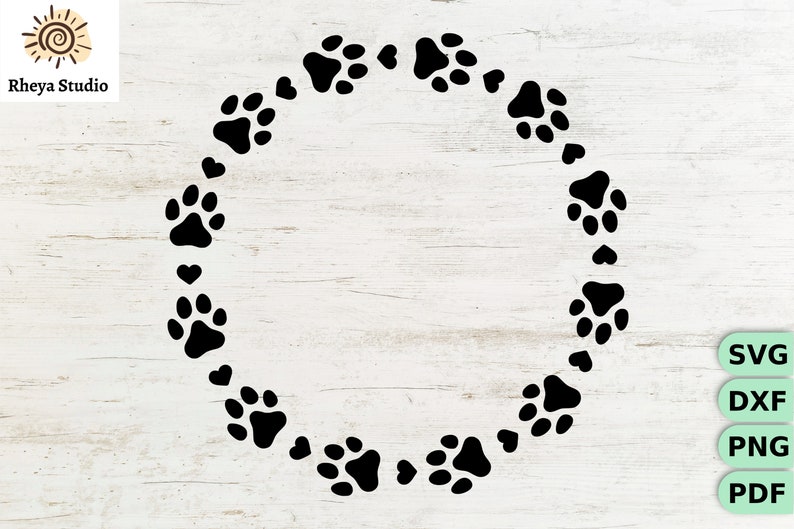 Dog Paw Frame Svg Frame With Paws Svg Digital Download Svg - Etsy