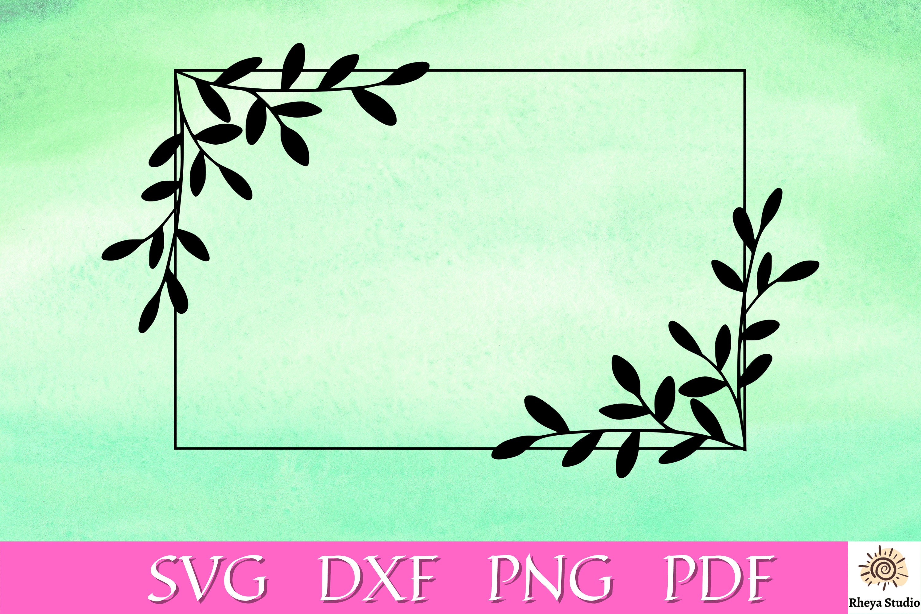 Leaves Frame Svg Floral Frame Svg Rectangle Frame Svg - Etsy UK