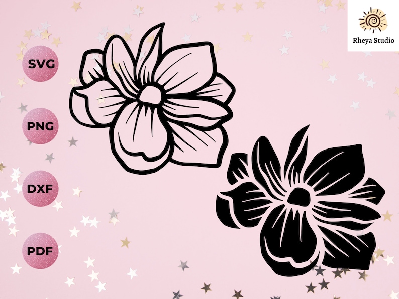 Flor svg Rosa svg Flor contorno svg Flor Silueta svg - Etsy México