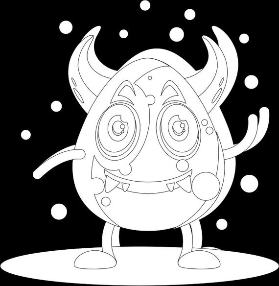 100 Monster Kids Colouring Book Pages - Etsy