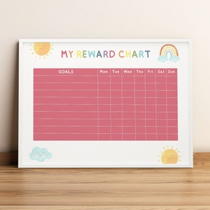 My Reward Chart Printable, Toddler Routine Colorful Chart, Rainbow ...