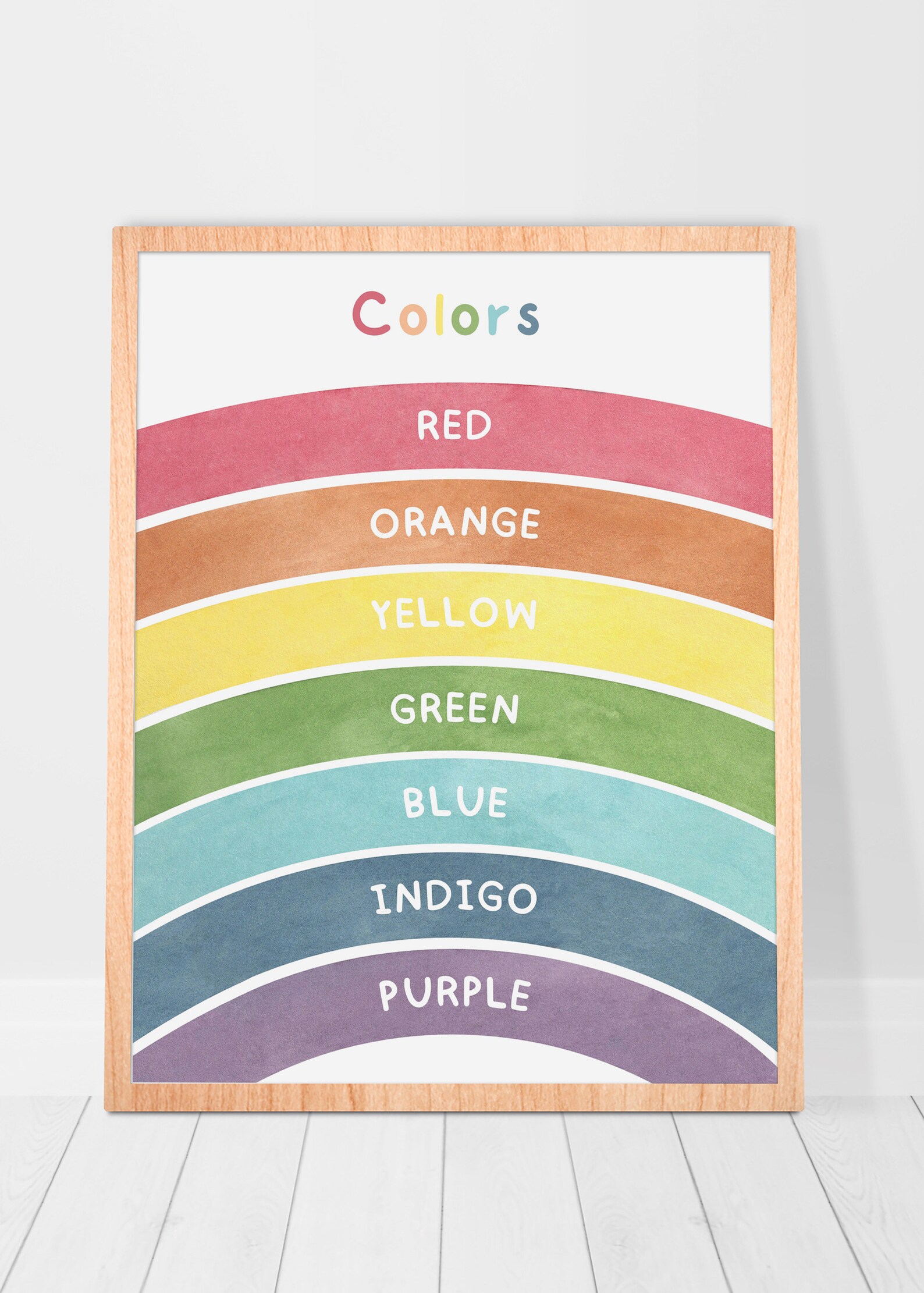 Colors Learning Poster, Kids Educational Wall Art, Teacher Classroom ...