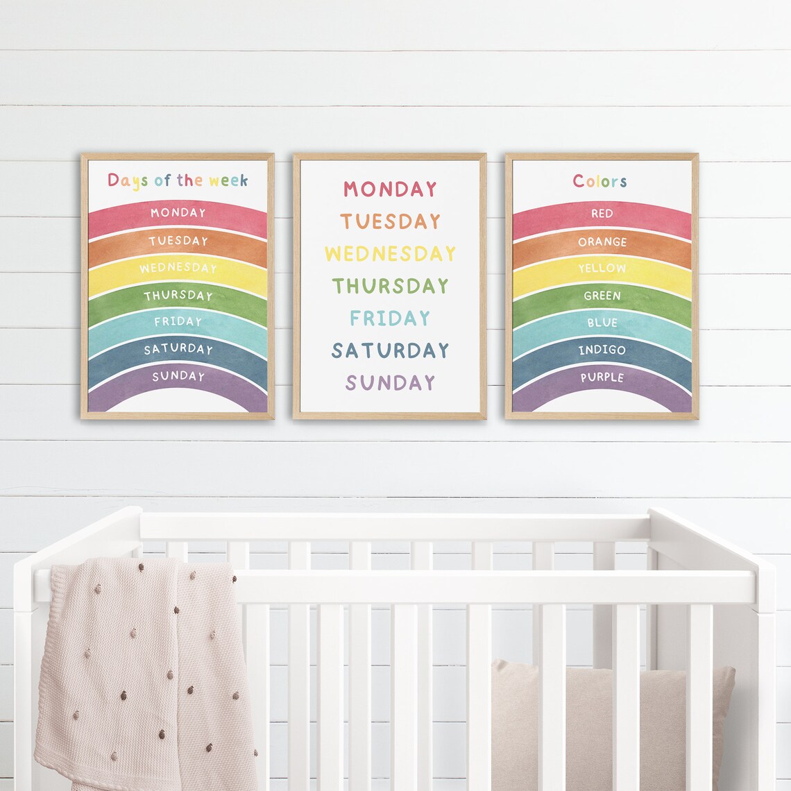Rainbow Educational Posters, Set of 9, Montessori Bundle, Days of the ...