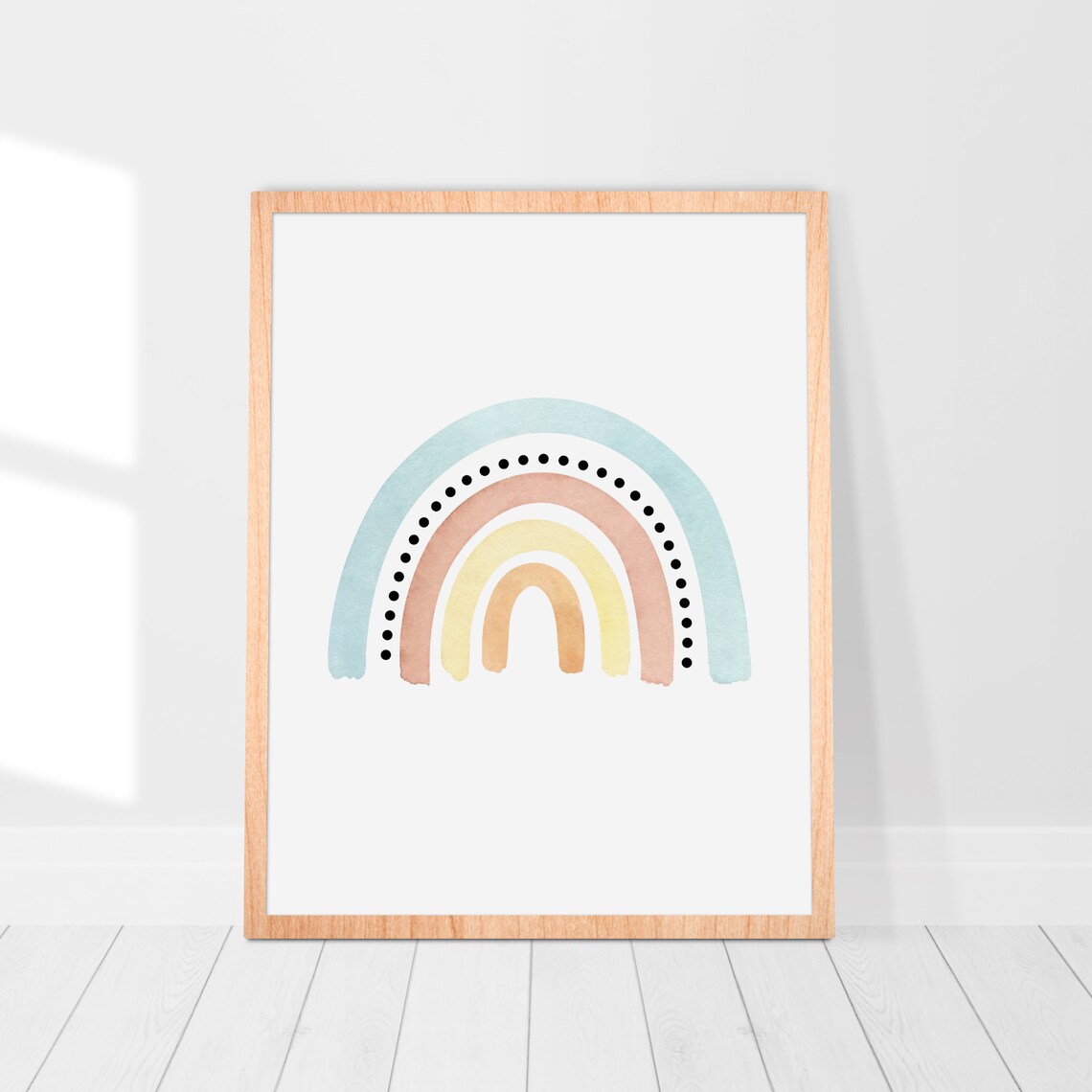 Set of 12 Neutral Nursery Printables, Rainbow Baby Animals Wall Art ...