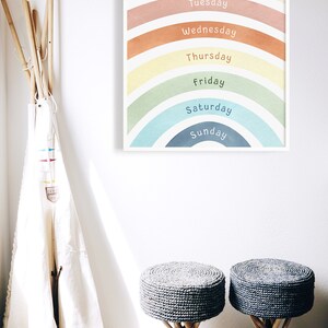 Rainbow Days of the Week Poster, Printable Educational Wall Art ...