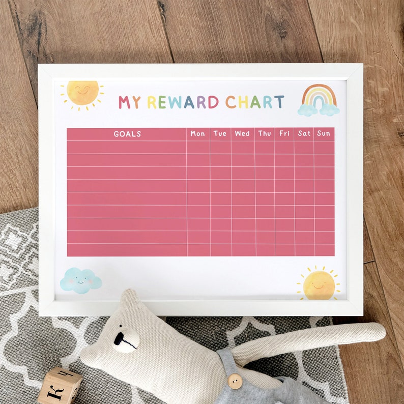My Reward Chart Printable, Toddler Routine Colorful Chart, Rainbow ...