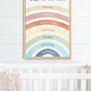 Rainbow Days of the Week Poster, Printable Educational Wall Art ...