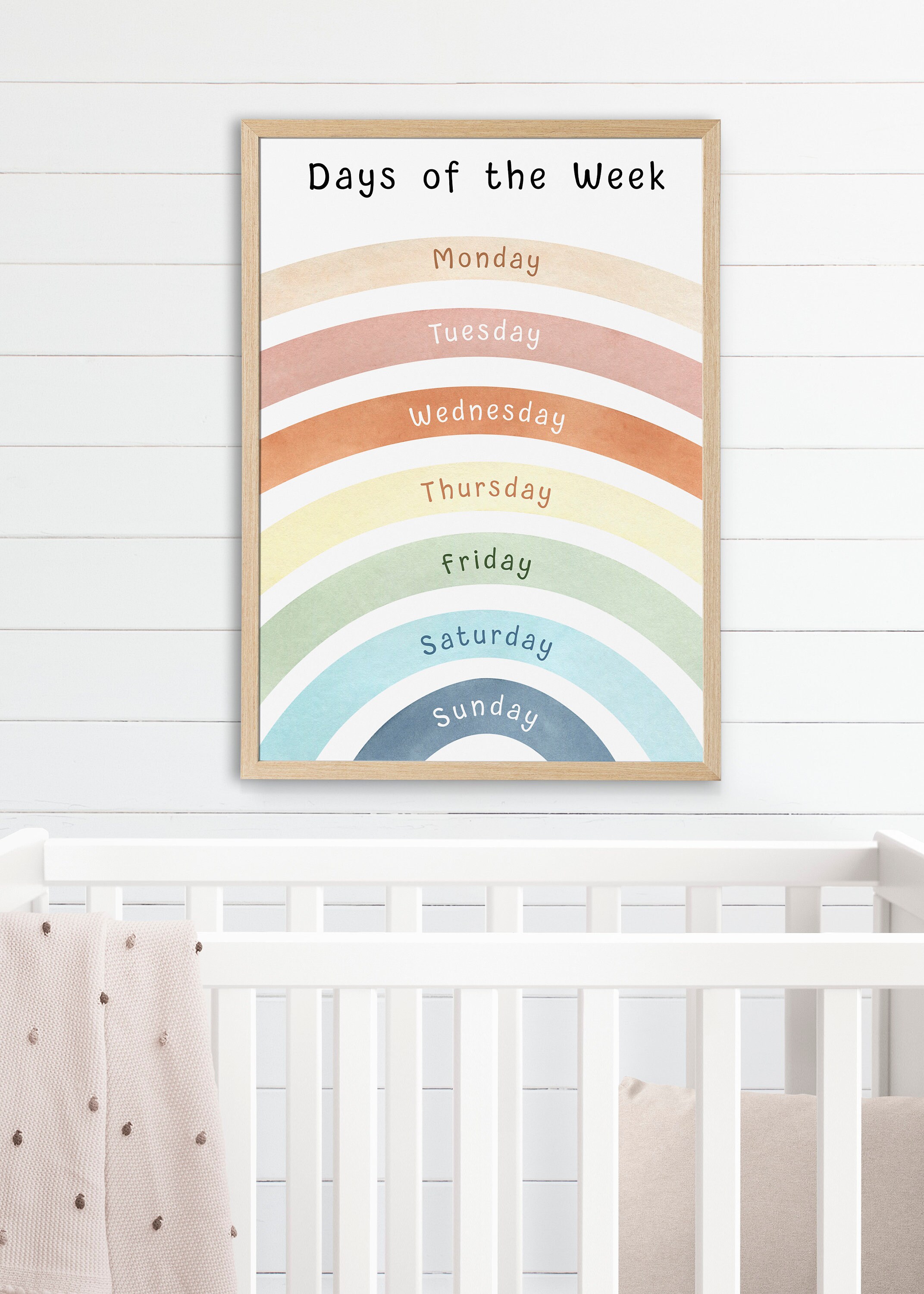 Rainbow Days of the Week Poster, Printable Educational Wall Art ...