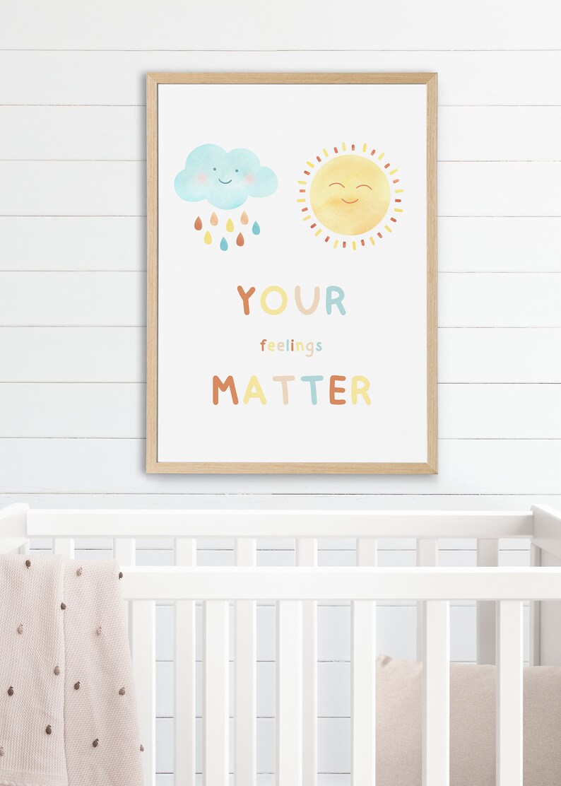 Your Feelings Matter Motivational Poster, Kids Feelings Homeschool ...