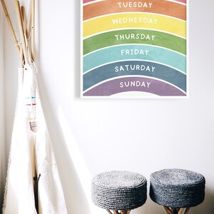 Rainbow Days of the Week Poster, Printable Educational Wall Art ...