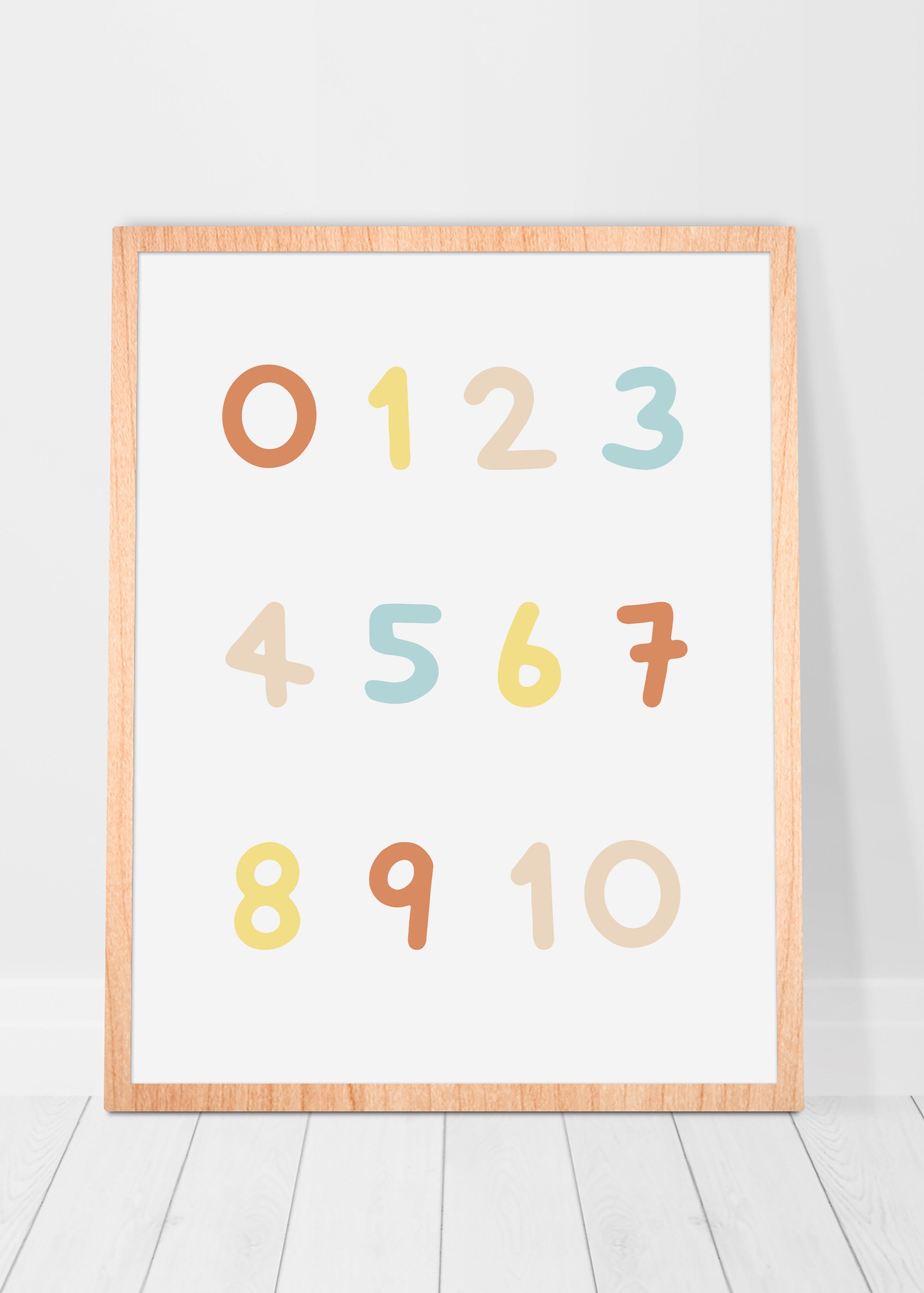 Rainbow Numbers Educational Poster, Numbers 0-10 Print, Kids Playroom ...