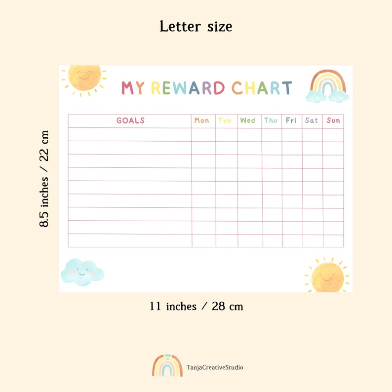 Printable Reward Chart, Toddler Routine Sticker Chart, Rainbow Reward ...