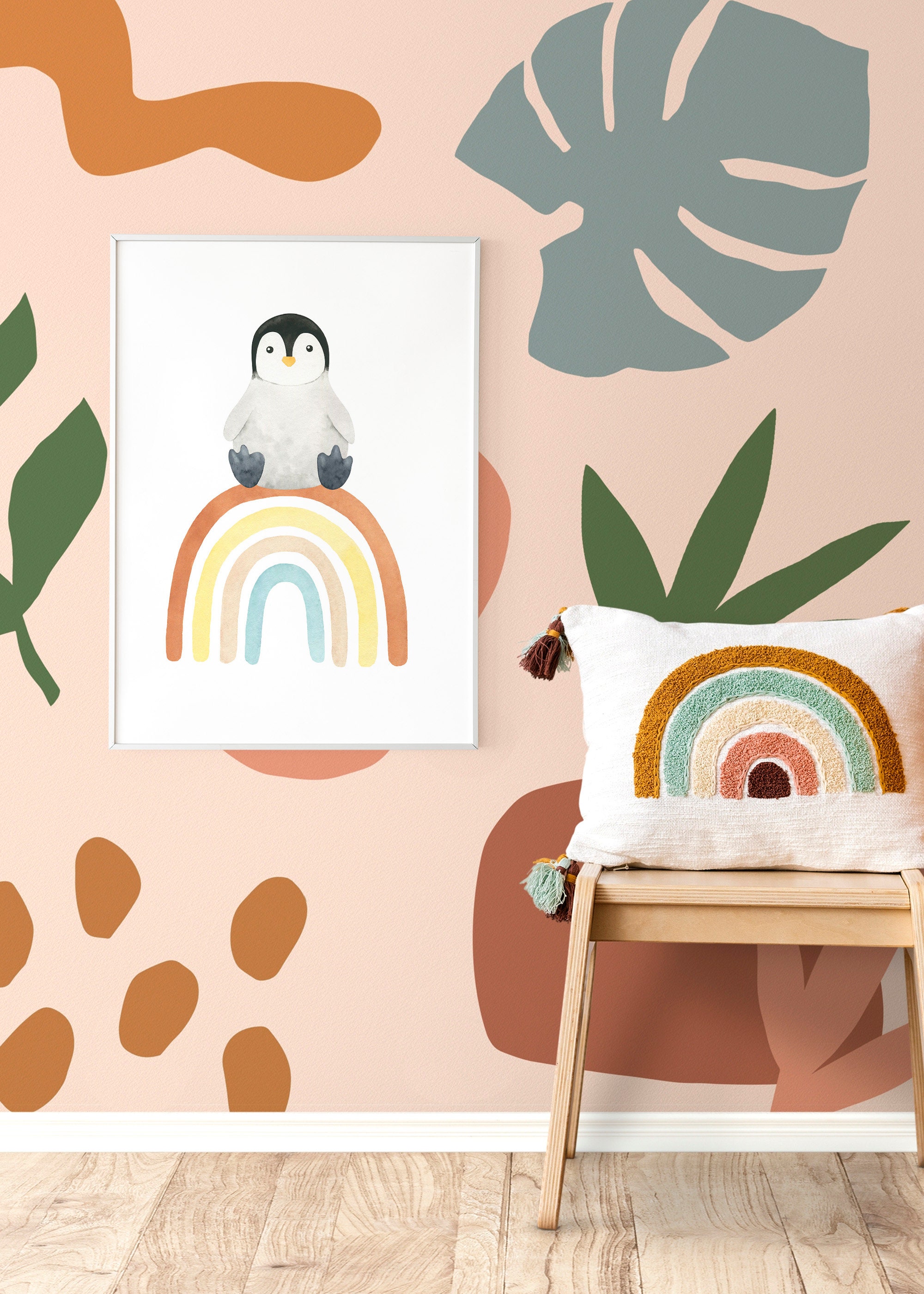 Penguin Nursery Printable, Kids Neutral Wall Art, Cute Watercolor Baby ...