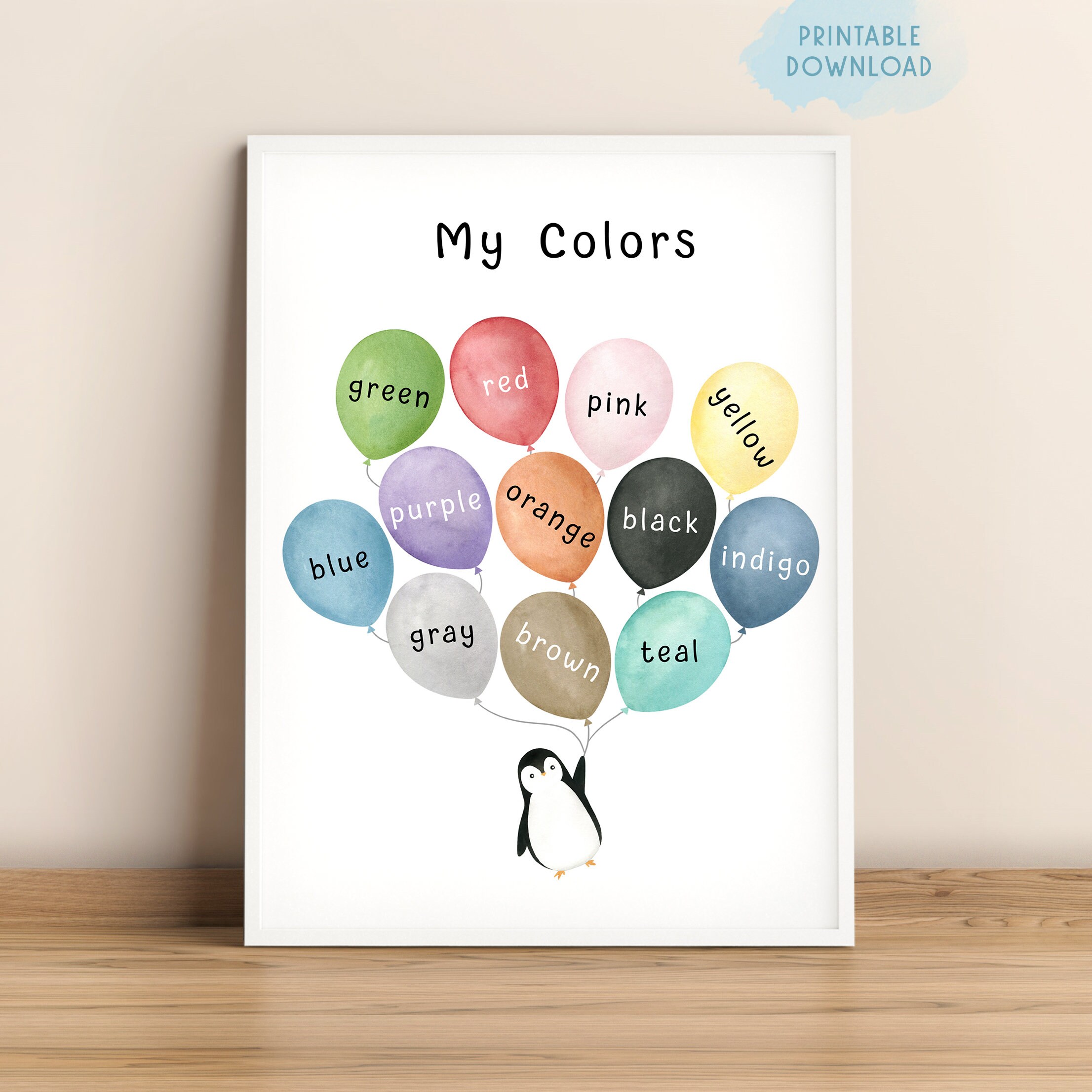 Colors Educational Poster, Printable Classroom Decor, Montessori ...