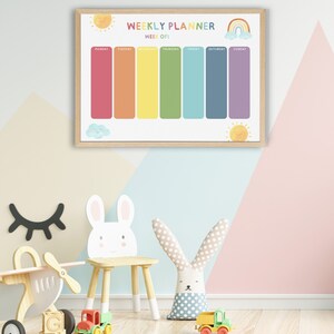 Weekly Planner for Kids, School Routine Chart, Colorful Homeschool ...