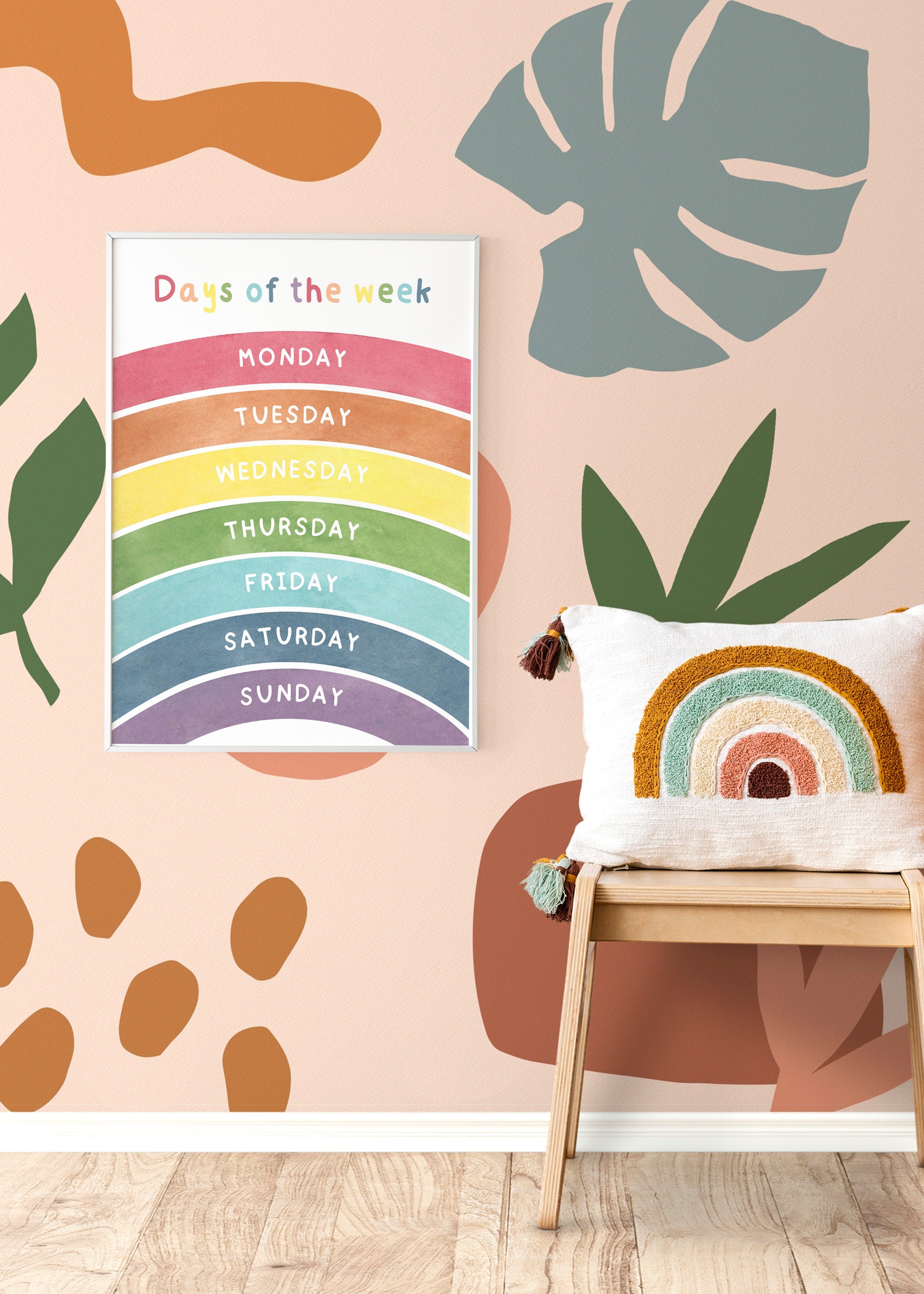 Rainbow Days of the Week Poster, Printable Educational Wall Art ...