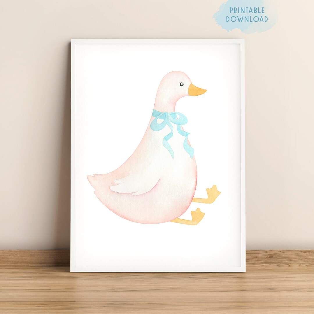 Silly Goose Nursery Print, Cute Goose Printable Poster, Baby Farm ...