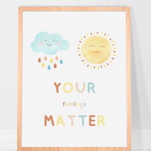 Your Feelings Matter Motivational Poster, Kids Feelings Homeschool ...