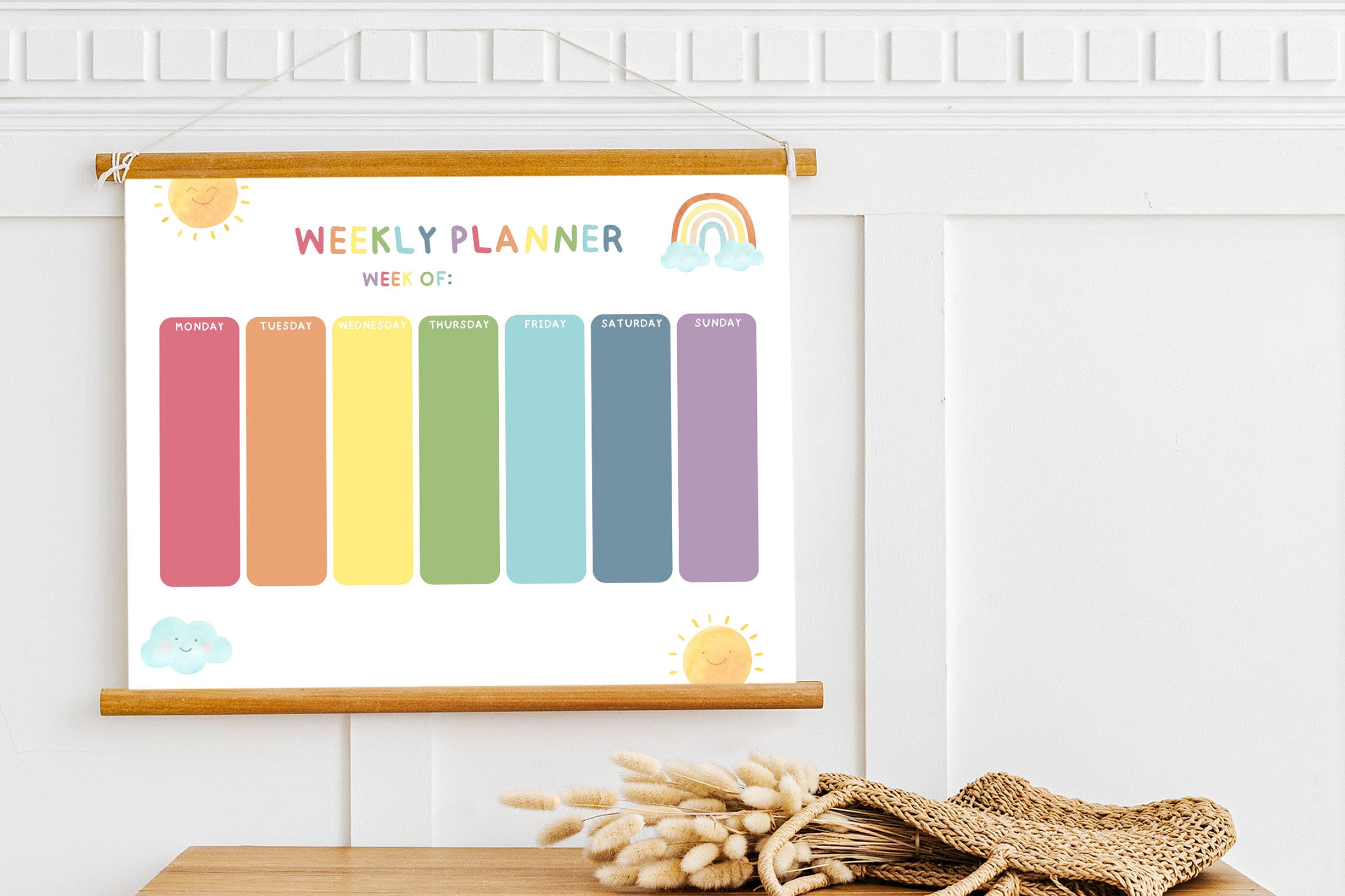 Weekly Planner for Kids, School Routine Chart, Colorful Homeschool ...